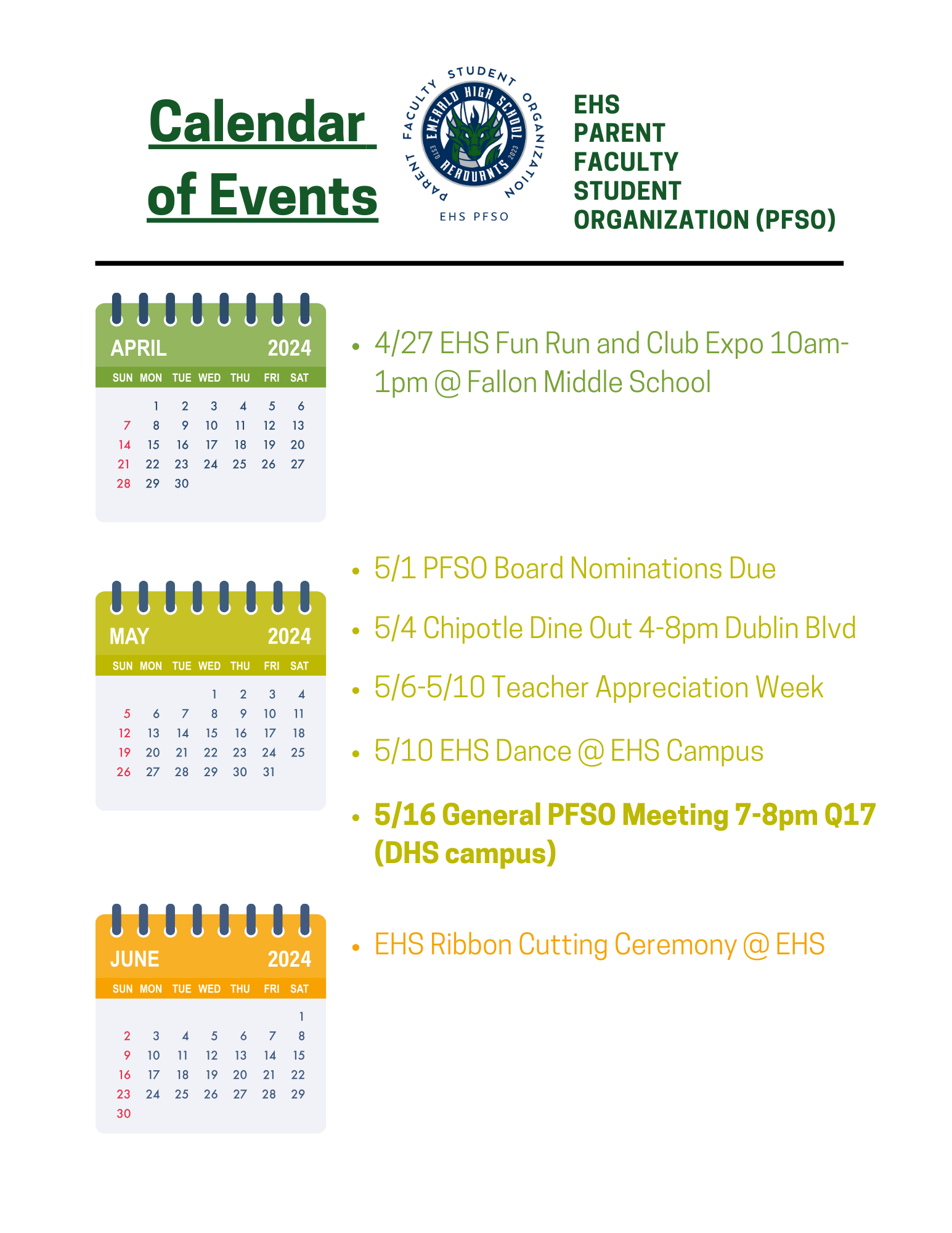 Events and Fundraisers – EHS PFSO